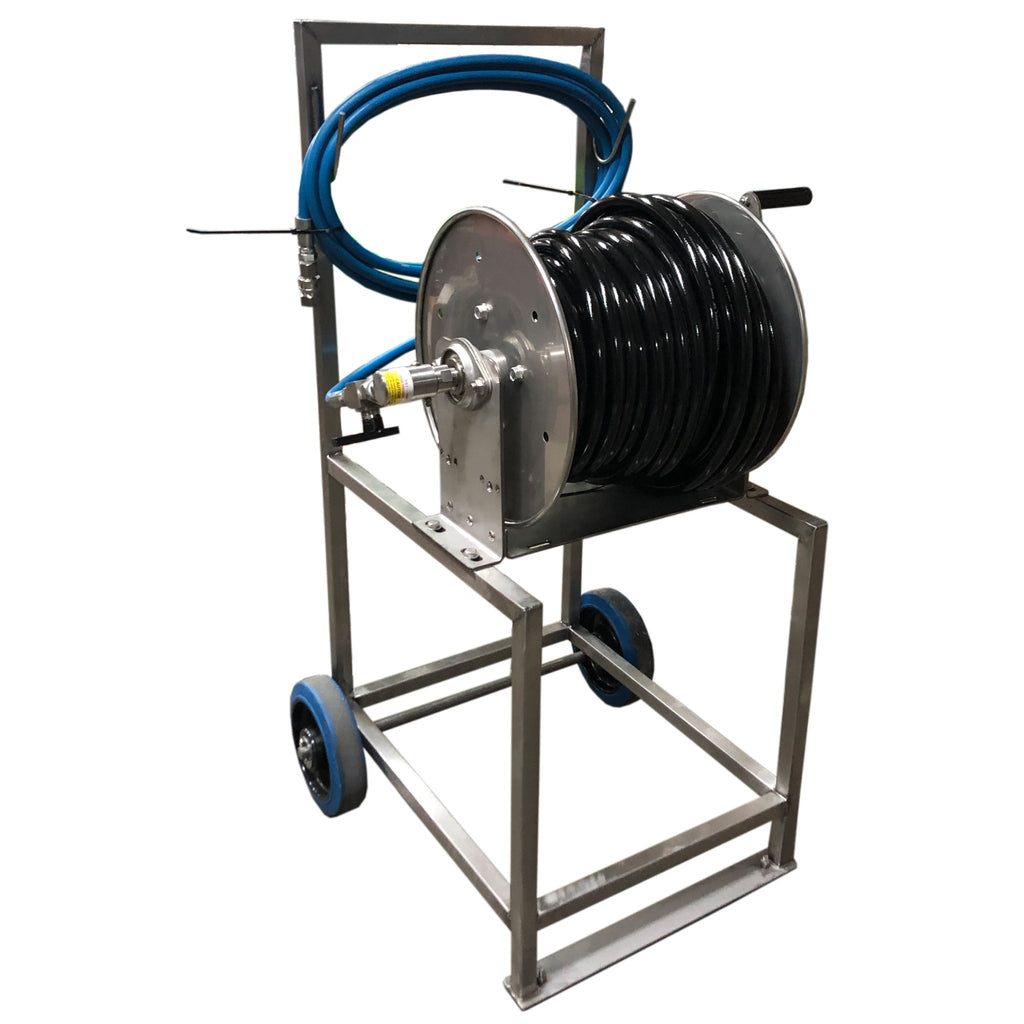 Manual Hose Reel frame in Stainless | Airablo maple syrup equipment